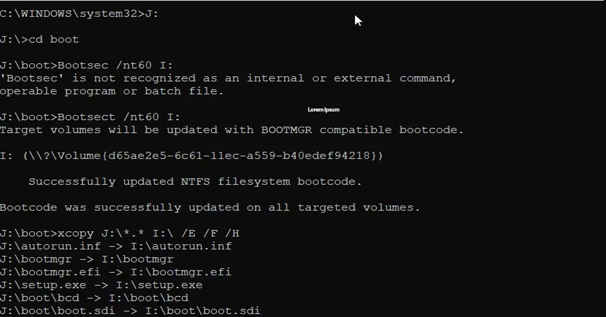 Hướng dẫn tạo USB Boot bằng Command Prompt nhanh chóng